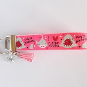 Shark Key Fob - I Love Sharks Key Fob - Shark Keychain - Fish Key Fob ...