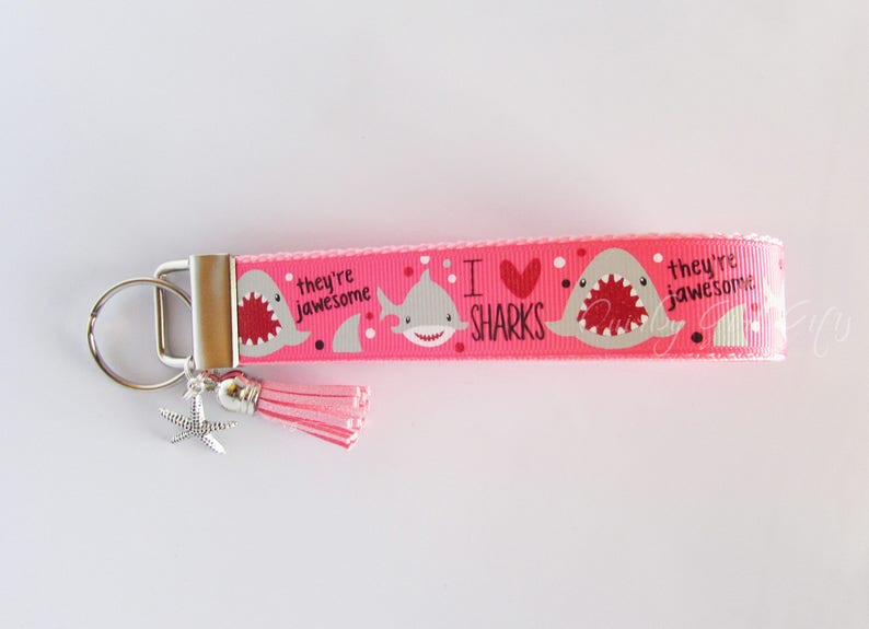 Shark Key Fob I Love Sharks Key Fob Shark Keychain Fish | Etsy