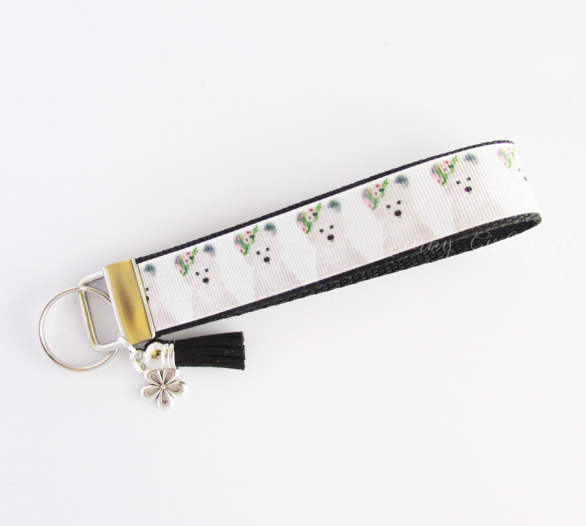 Polar Bear Key Fob Polar Bear Keychain White Bear Wristlet - Etsy