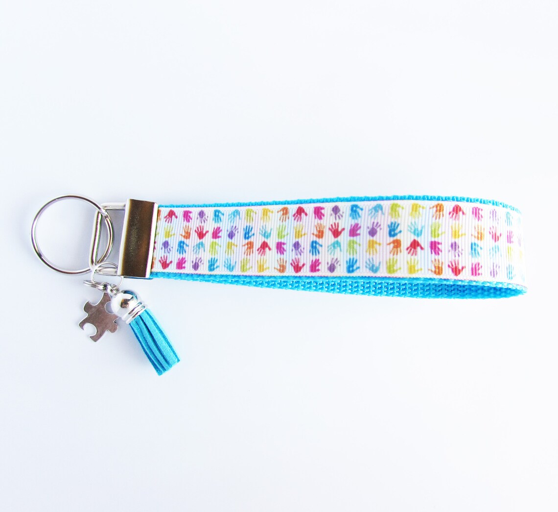 Autism Hands Key Fob - Hand Autism Keychain - Autism Wristlet - Autism ...