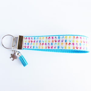 Autism Hands Key Fob - Hand Autism Keychain - Autism Wristlet - Autism ...