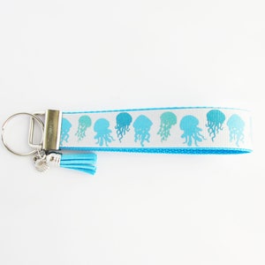 Glittered Jellyfish Key Fob - Jellyfish Wristlet Under 10 - Jellyfish ...