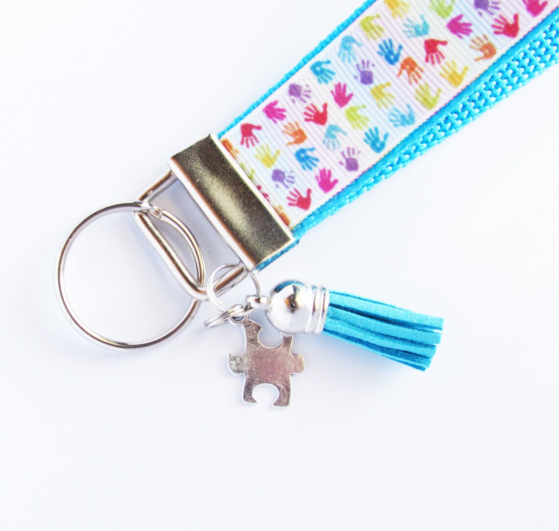 Autism Hands Key Fob - Hand Autism Keychain - Autism Wristlet - Autism ...