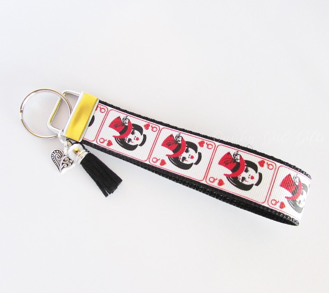 Queen of Hearts Key Fob – Card Player Wristlet With Heart Charm - Etsy