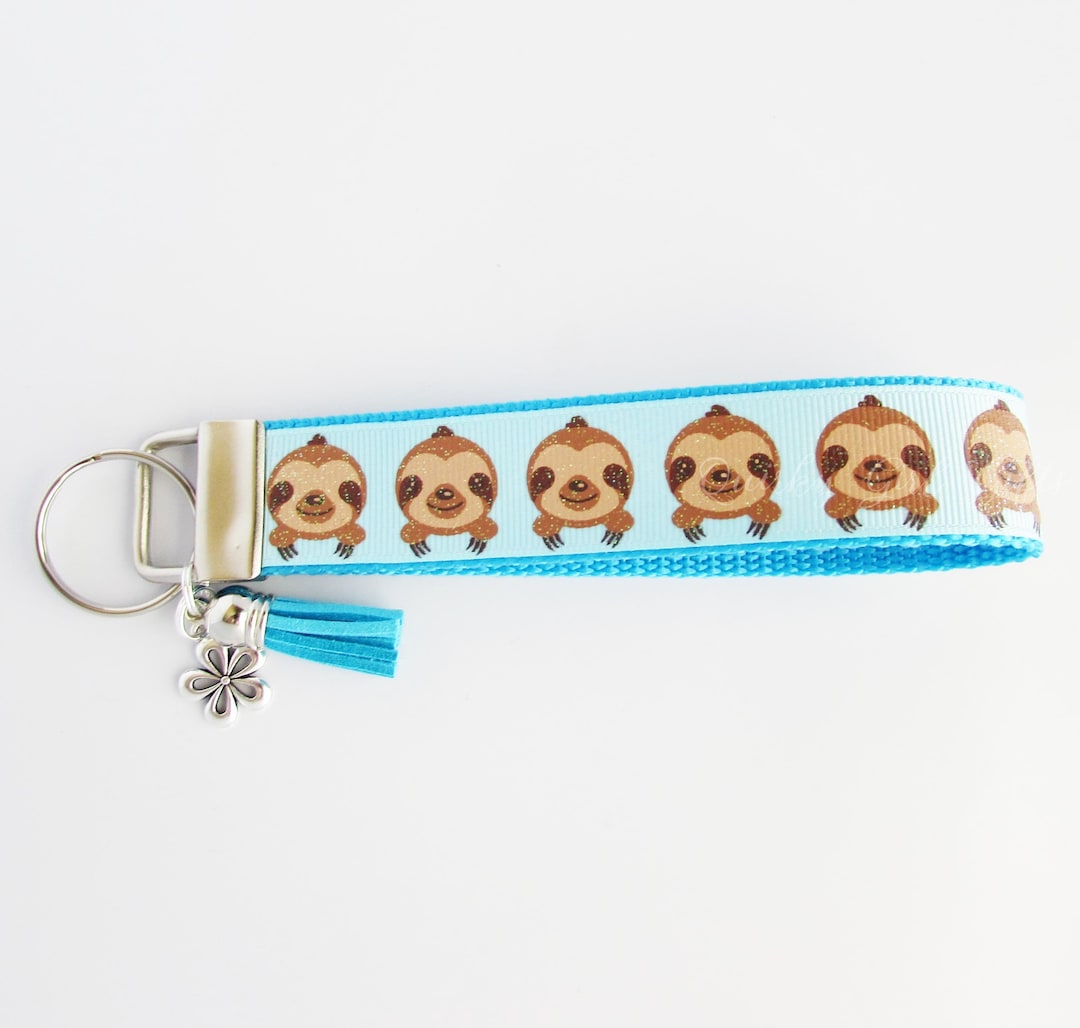 Sloth Key Fob - Sloth Wristlet - Sloth Keychain - Sloth Gift - Sloth ...
