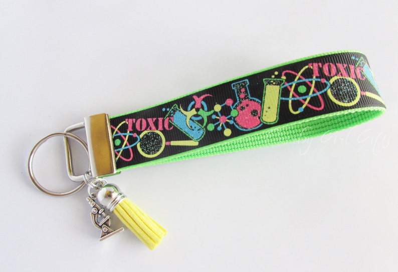 Toxic Science Themed Key Fob - Toxic Keychain - Science Geek Key Fob ...