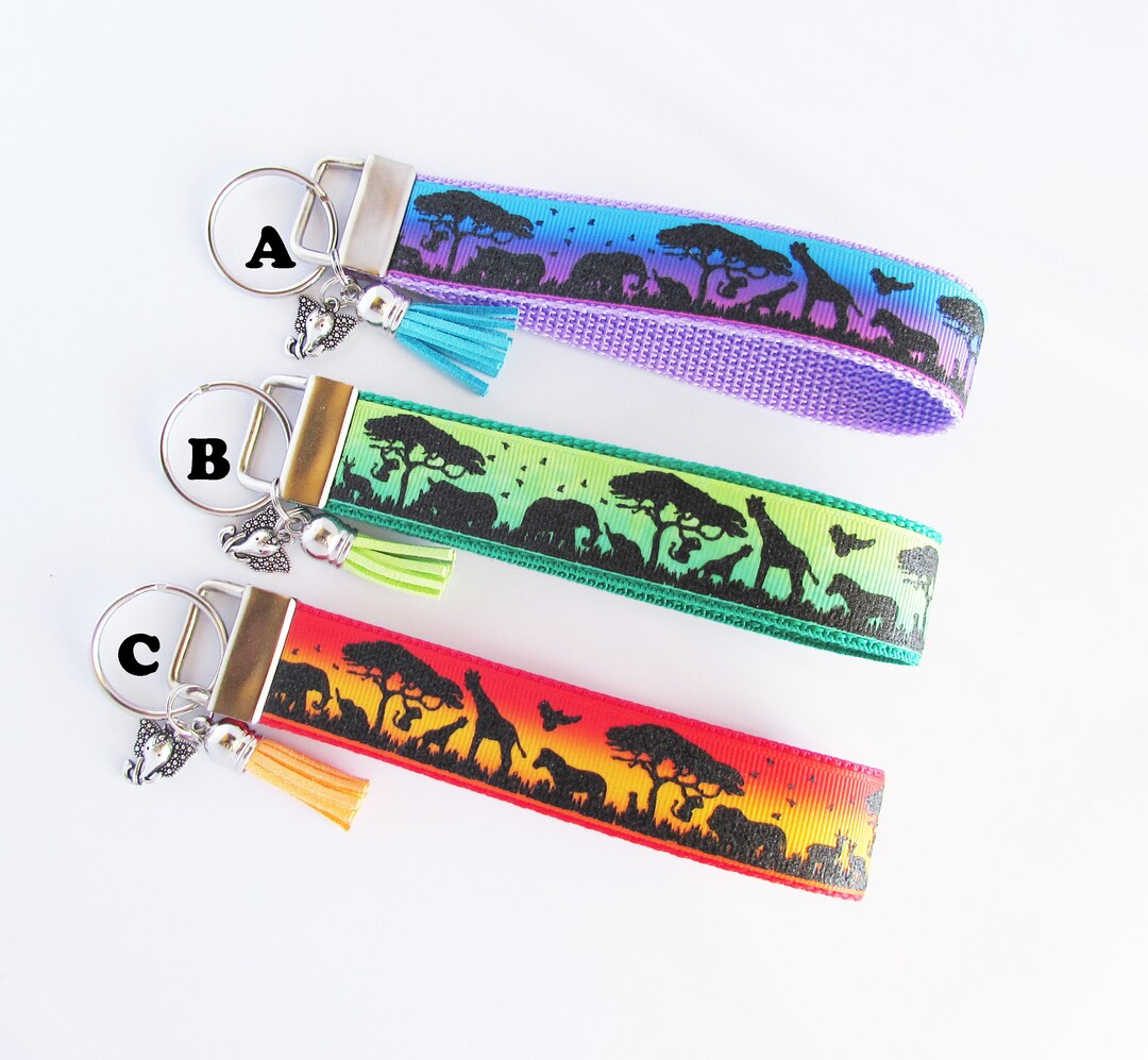 Safari Key Fob - Safari Animal Keychain - Safari Wristlet - Elephant ...