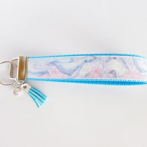 Glittered Dolphin Key Fob - Dolphin Keychain - Dolphin Wristlet ...