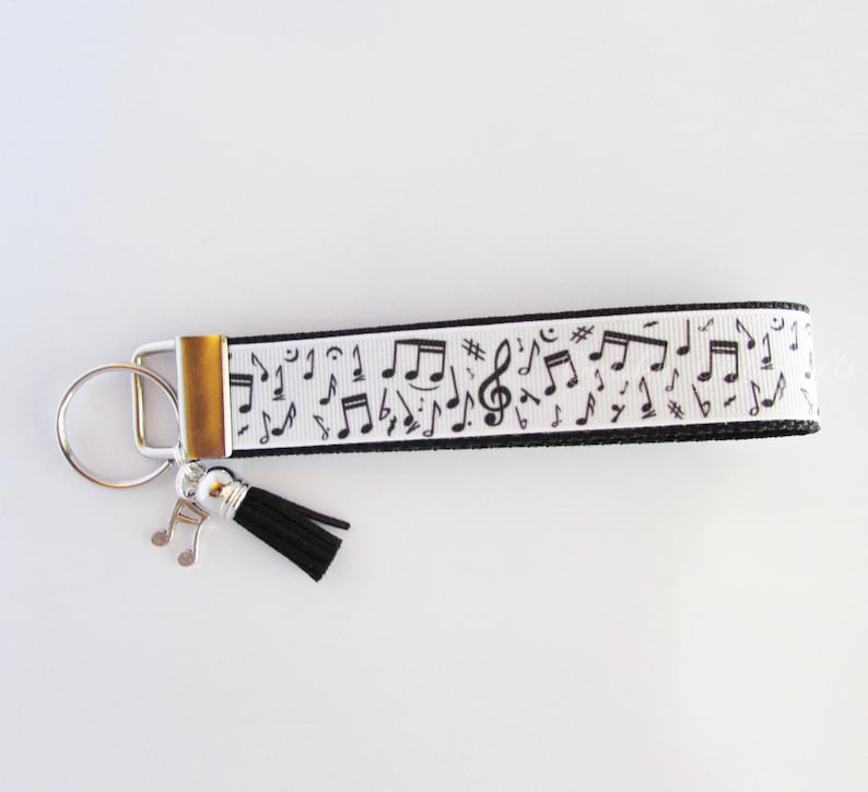 Music Key Fob Music Keychain Music Notes Wristlet - Etsy