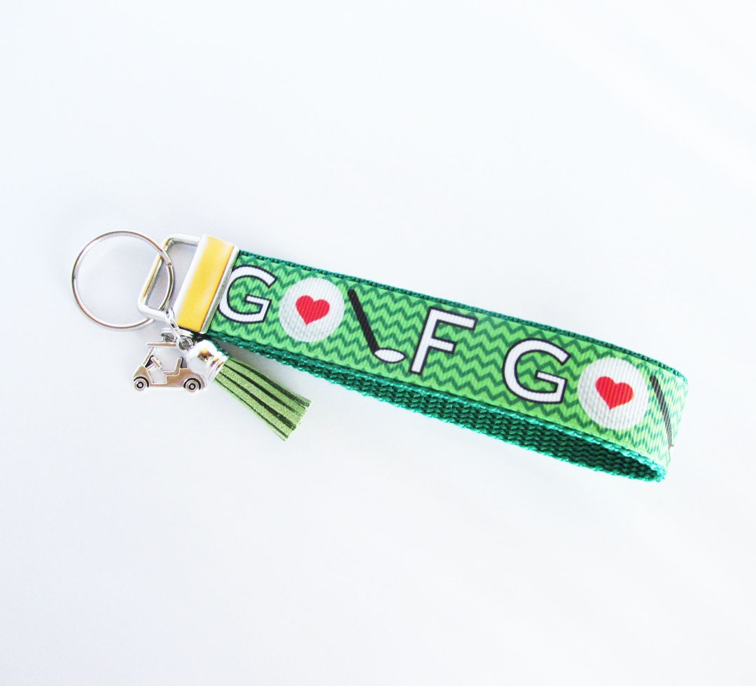 Golf Key Fob - Golf Wristlet - Golf Club and Golf Ball Key Fob - Gifts ...