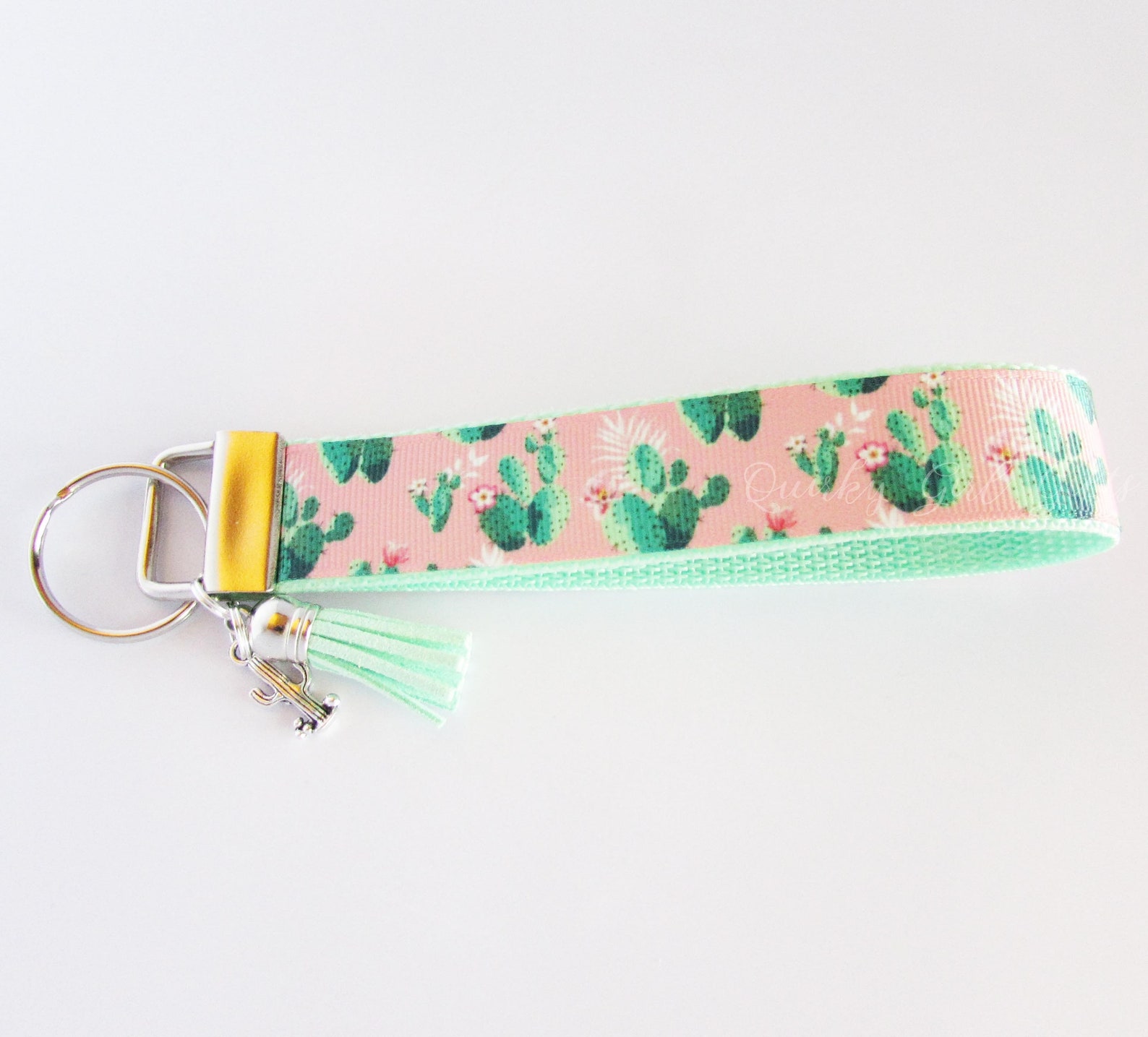 Cactus Key Fob Succulent Key Fob Cactus Keychain Cactus Wristlet ...