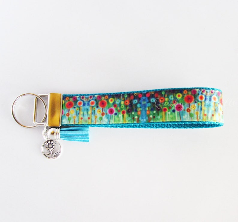 Field of Flowers Key Fob - Floral Key Fob - Floral Keychain - Flower ...