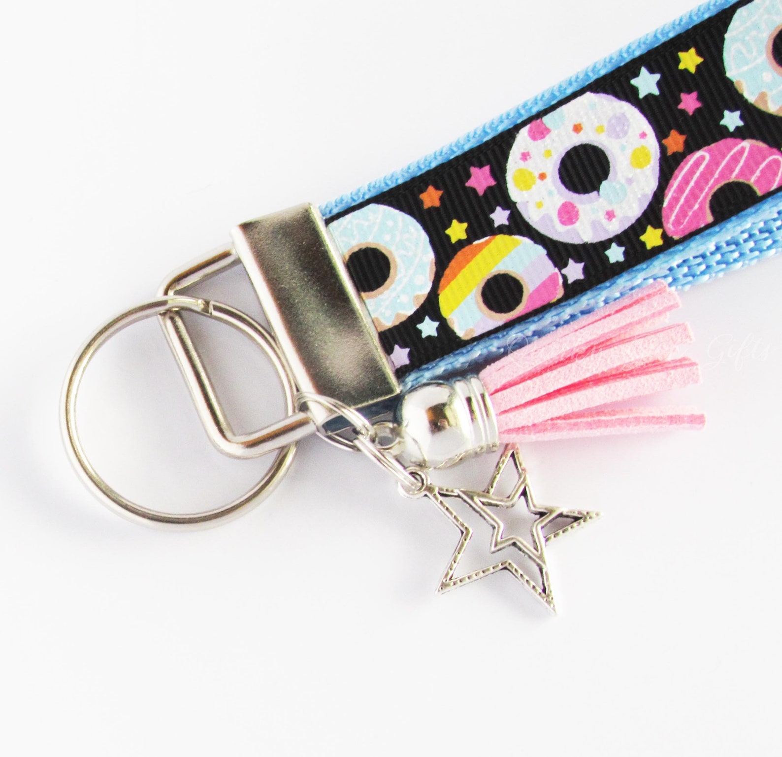 Glittered Donut Key Fob Doughnut Key Fob Wristlet Doughnut - Etsy