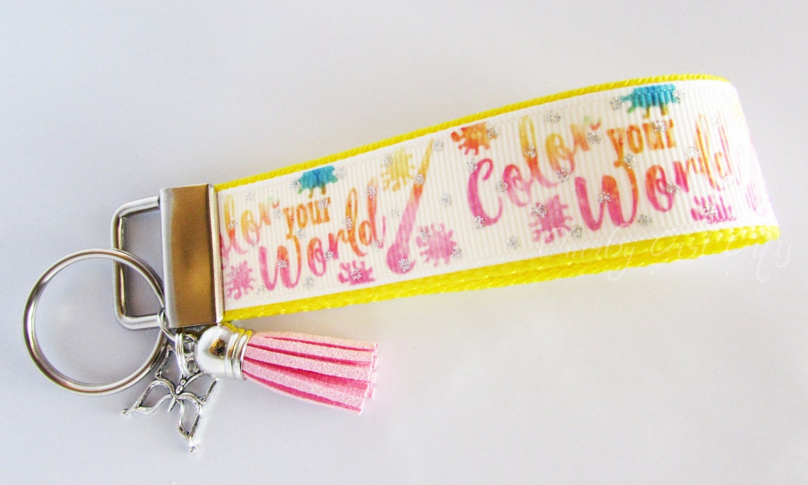 Color Your World Key Fob Inspirational Key Fob Paint Brush - Etsy