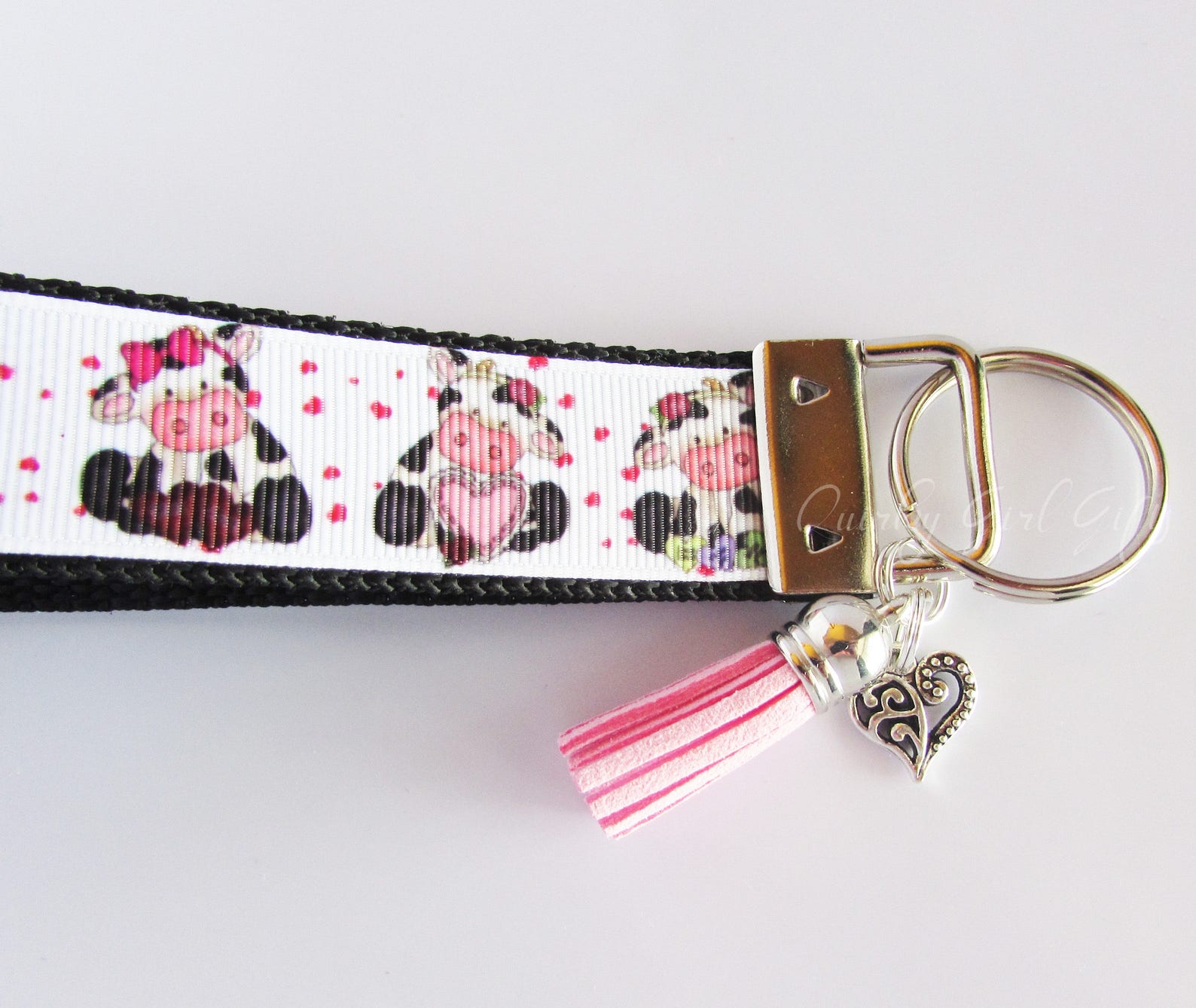 Cow Key Fob Country Key Fob Cow Keychain Cow Wristlet | Etsy