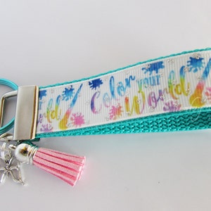 Color Your World Key Fob - Paintbrush and Paint Splatter Key Chain ...