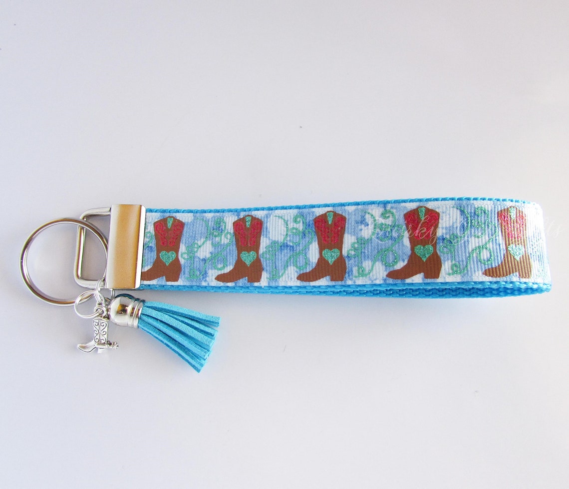 Cowboy Boot Key Fob Boot Keychain Boot Wristlet Cowgirl | Etsy