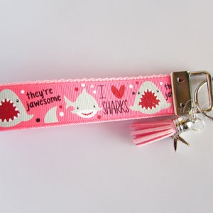 Shark Key Fob - I Love Sharks Key Fob - Shark Keychain - Fish Key Fob ...