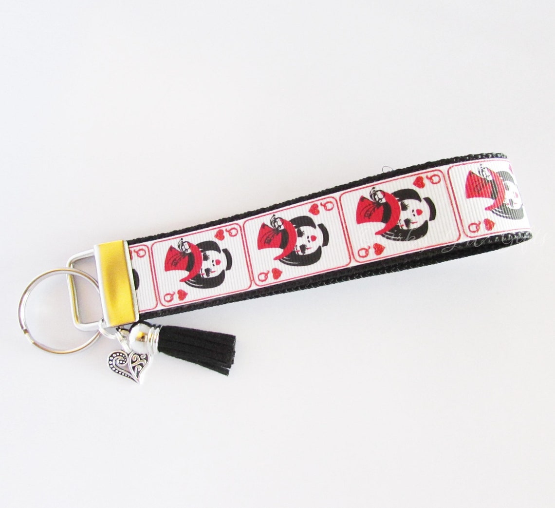 Queen of Hearts Key Fob – Card Player Wristlet With Heart Charm - Etsy