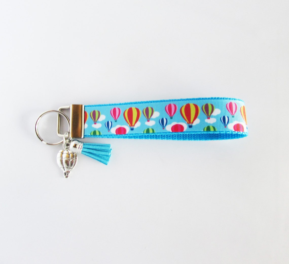 Hot Air Balloon Key Fob - Hot Air Balloon Keychain - Balloon Wristlet ...