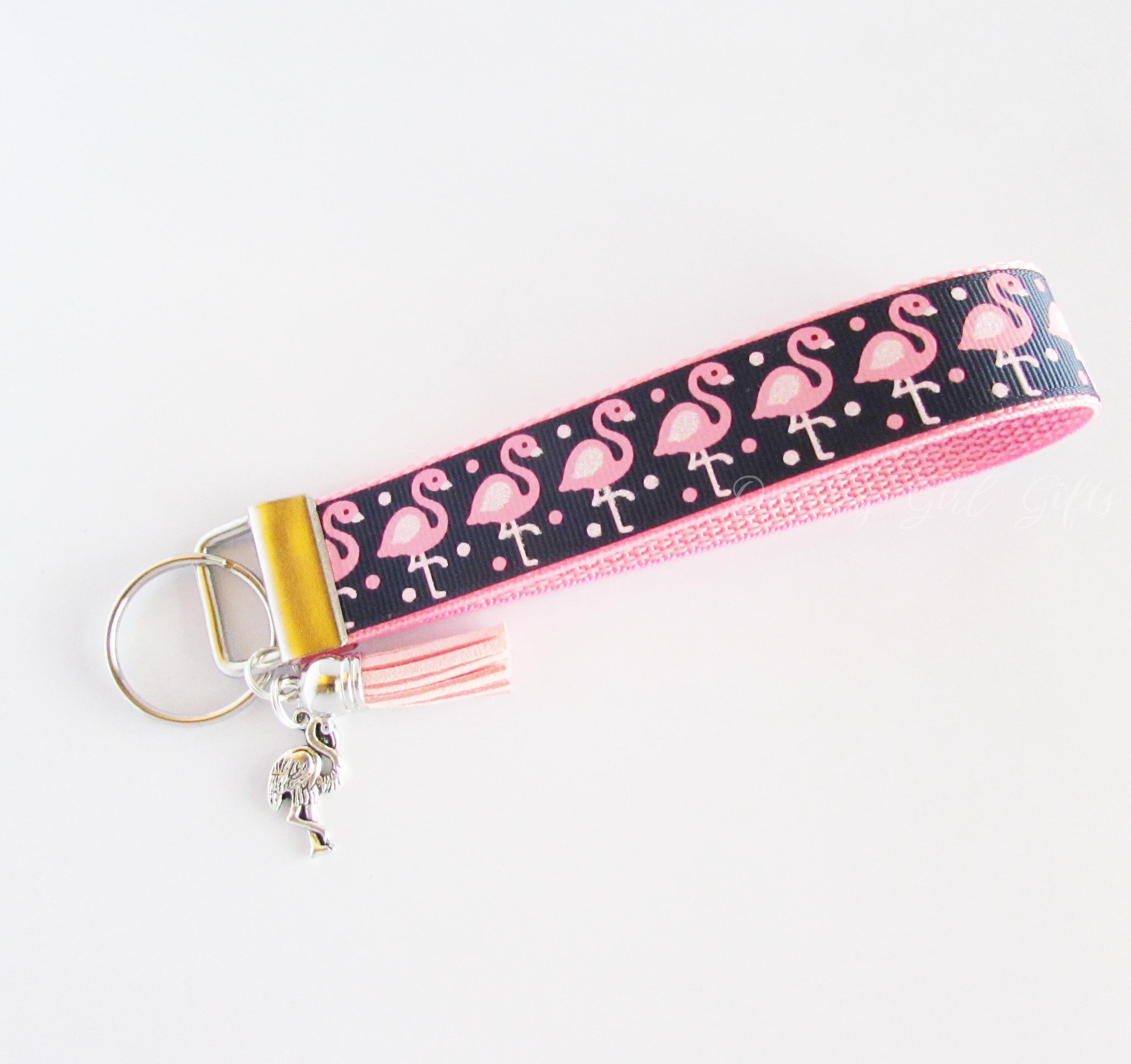 Flamingo Key Fob Flamingo Keychain Pink Flamingo Wristlet | Etsy