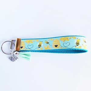 Bumblebee Key Fob - Bumblebee Keychain - Beehive Key Fob - Honeycomb ...