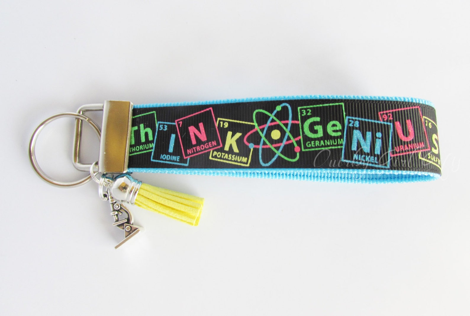 Nerdy Science Think Genius Key Fob Geek Keychain Periodic | Etsy