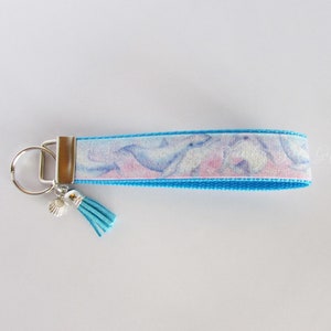 Glittered Dolphin Key Fob - Dolphin Keychain - Dolphin Wristlet ...