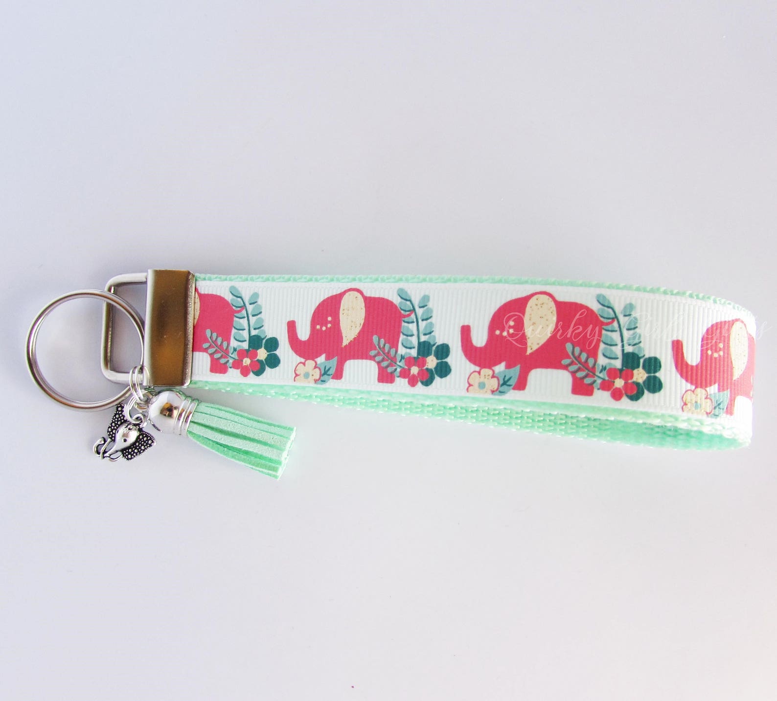 Elephant Key Fob Pink Elephant Keychain Elephant and | Etsy