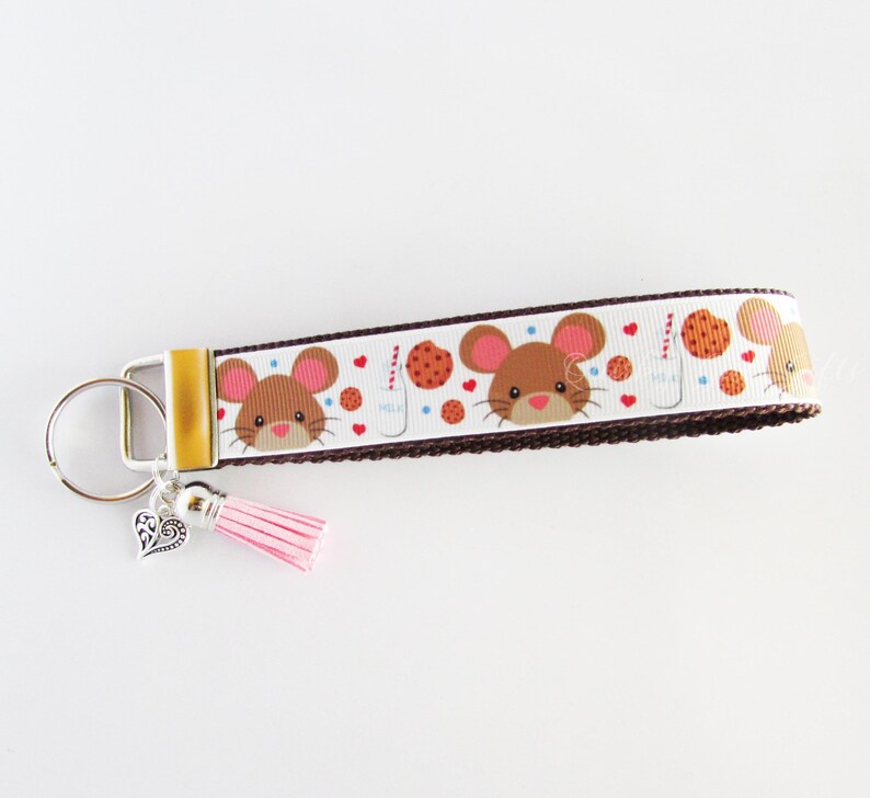 Mouse Key Fob - Mouse Keychain - Mice Wristlet - Mouse Lover Gifts ...