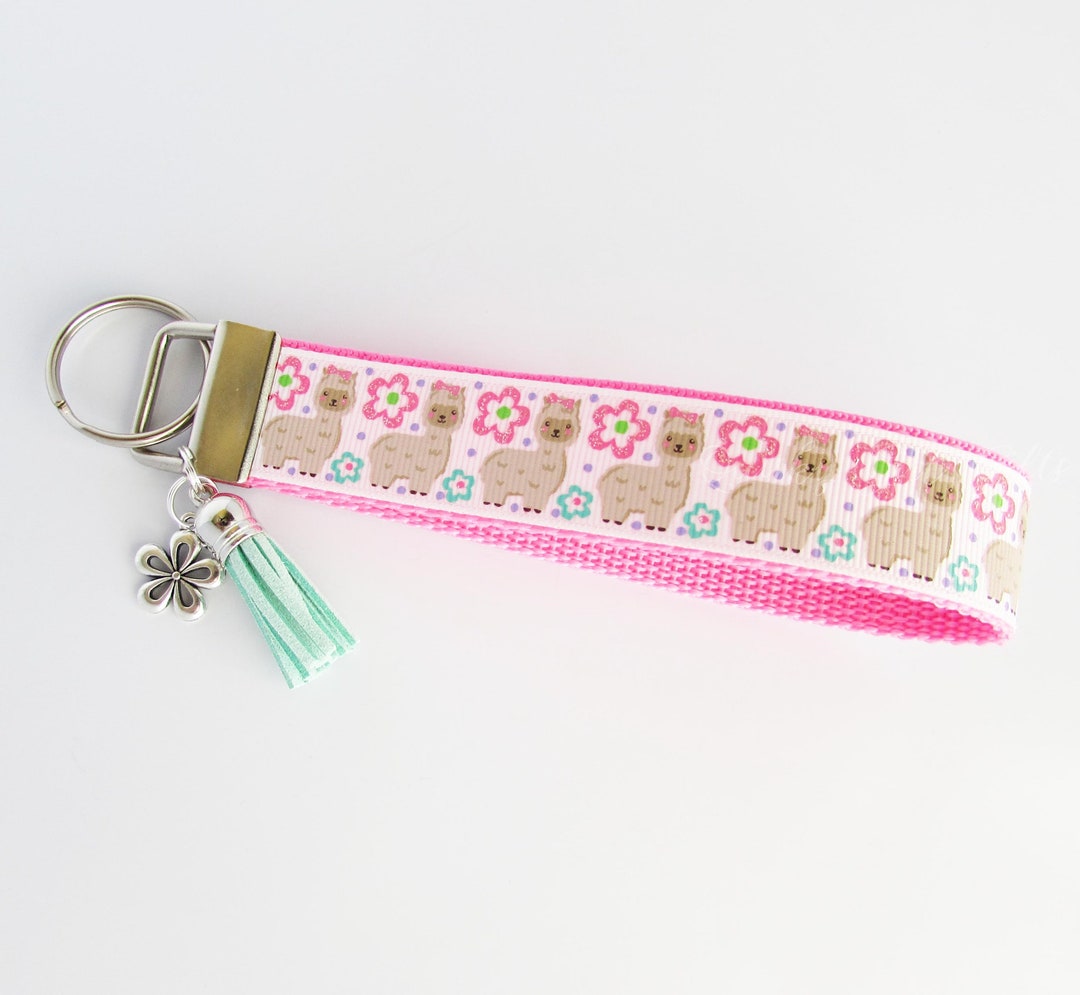 Llama Key Fob Llama Wristlet Llama Keychain Animal Key Fob Llama Gifts ...