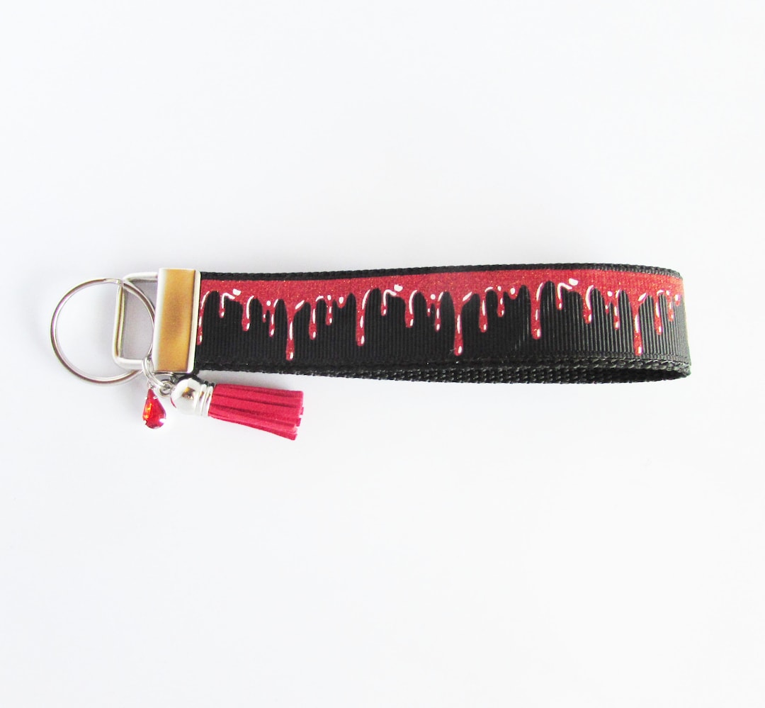 Glittered Blood Drips Key Fob - Horror Key Fob - True Crime Lover Key ...