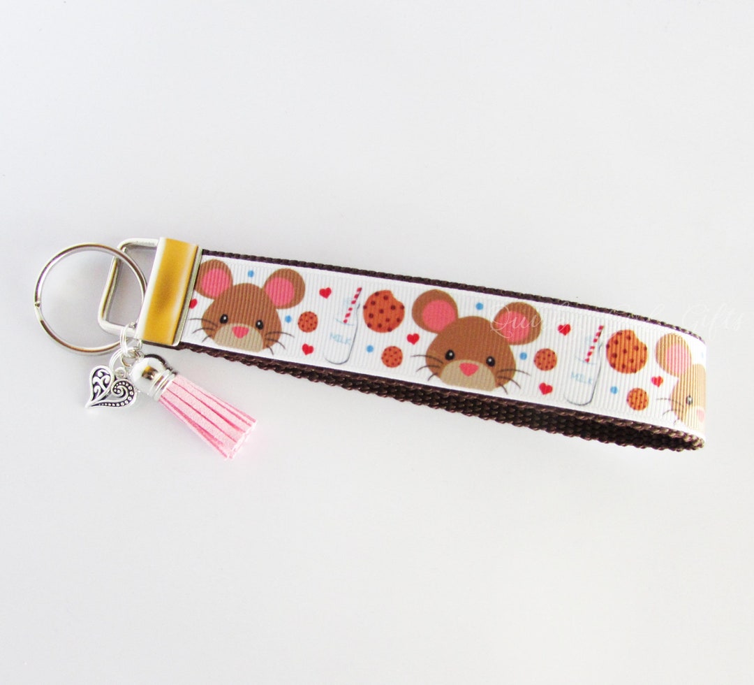 Mouse Key Fob - Mouse Keychain - Mice Wristlet - Mouse Lover Gifts ...