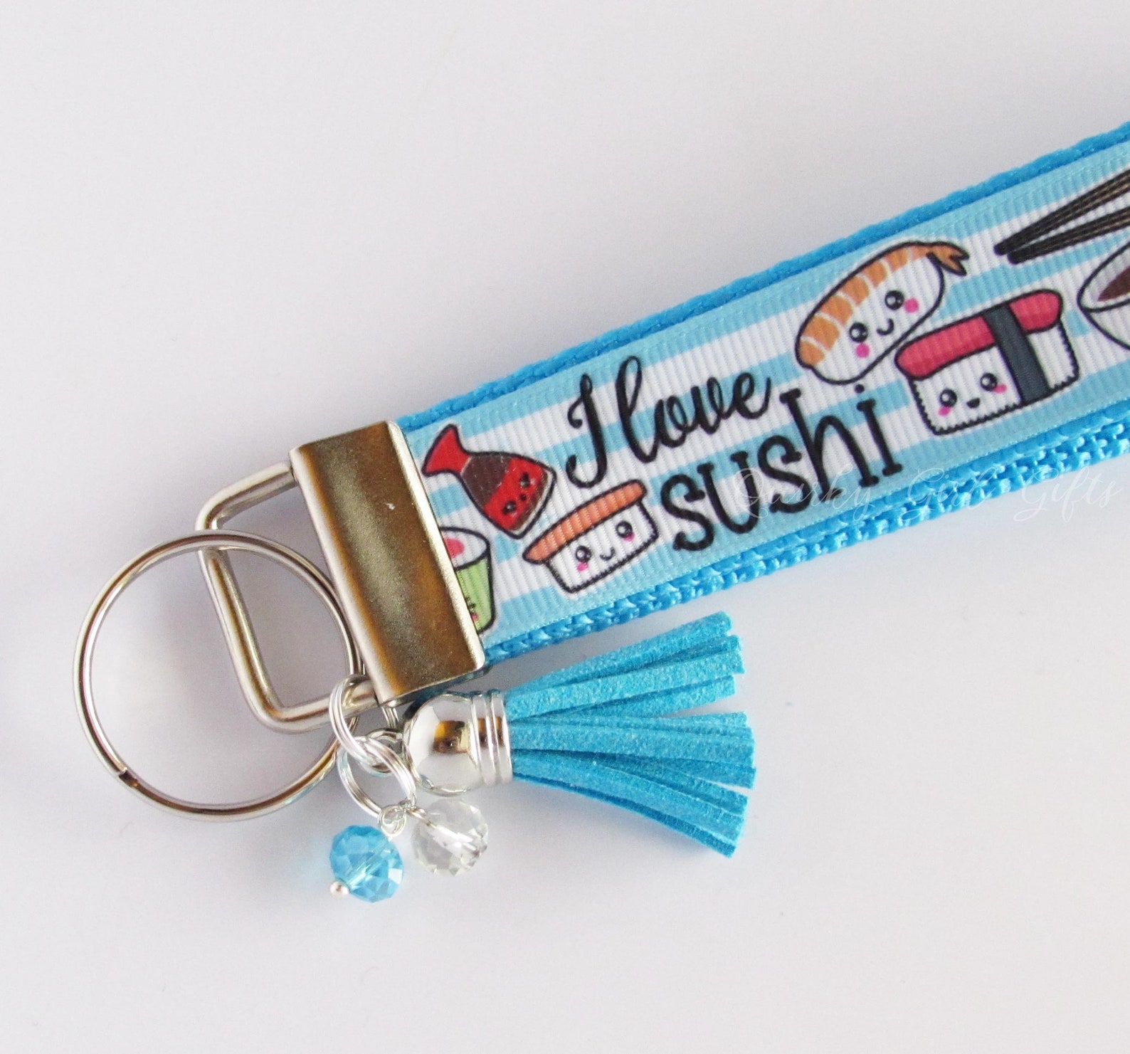 Sushi Key Fob I Love Sushi Keychain That's How I Roll | Etsy