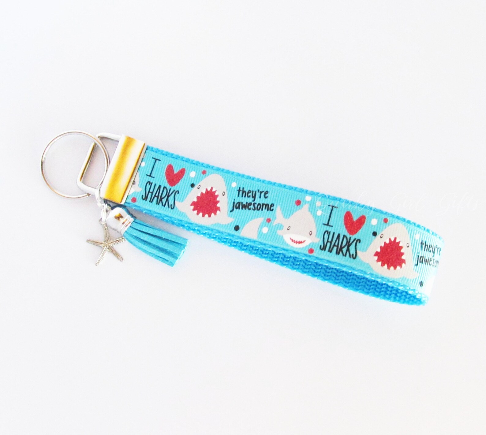 Shark Key Fob Shark Wristlet Shark Keychain Sea Life Key - Etsy