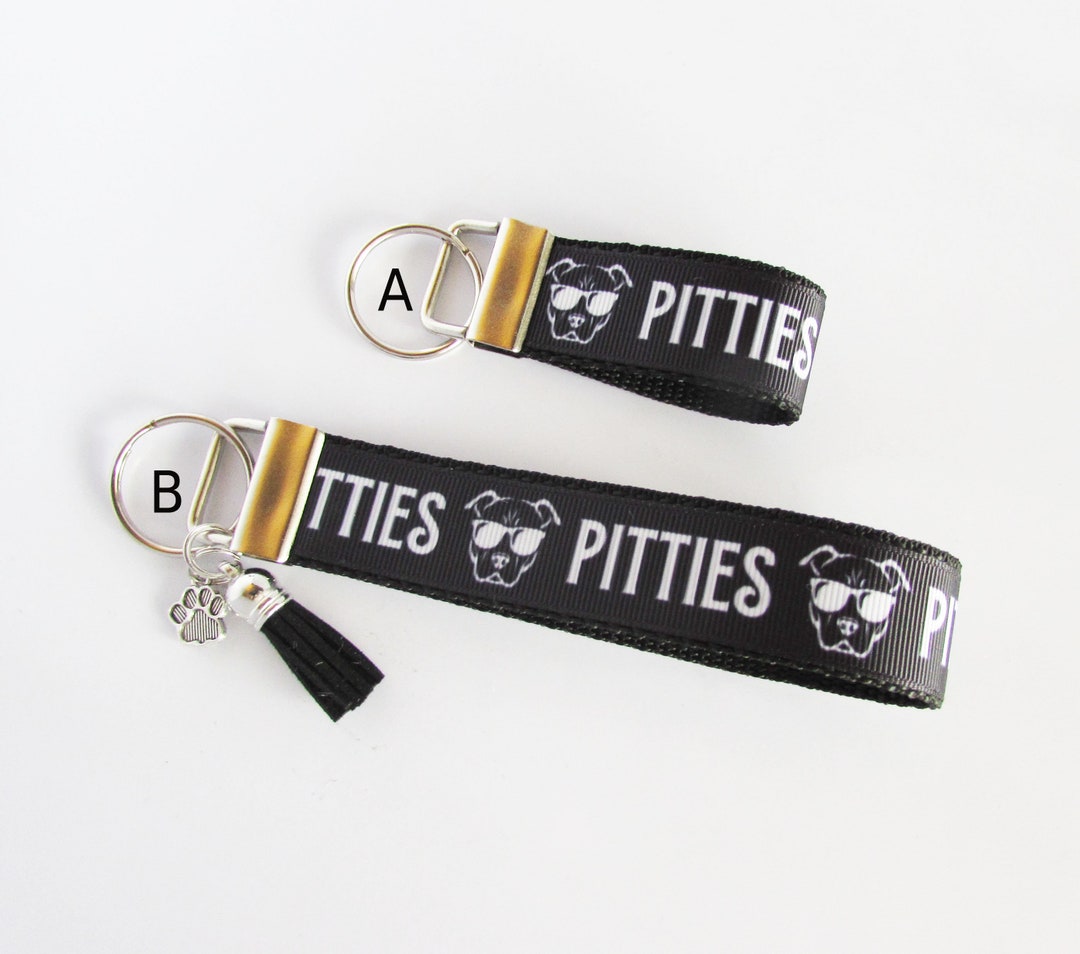 Pit Bull Key Fob - Pitties Key Fob - Pitties With Glasses Keychain ...