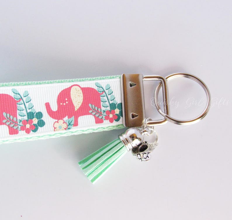 Elephant Key Fob Pink Elephant Keychain Elephant and | Etsy
