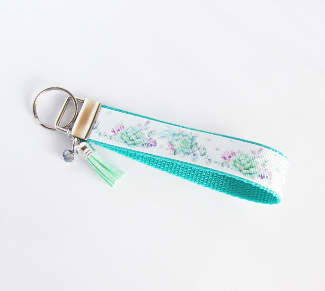 Succulent Key Fob - Succulent Keychain - Succulent Wristlet - Plant Key ...