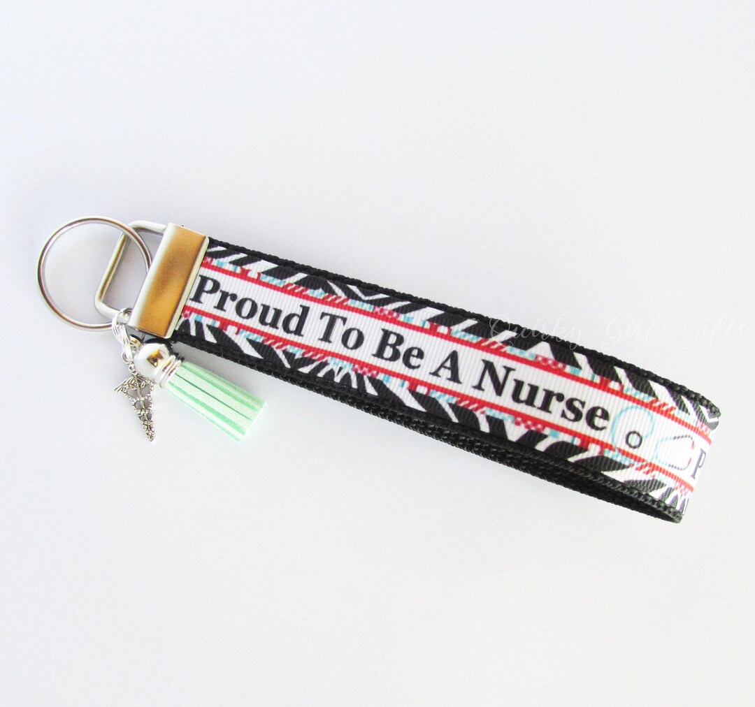Nurse Key Fob - Proud to Be a Nurse Key Chain - Nurse Gift - Zebra ...