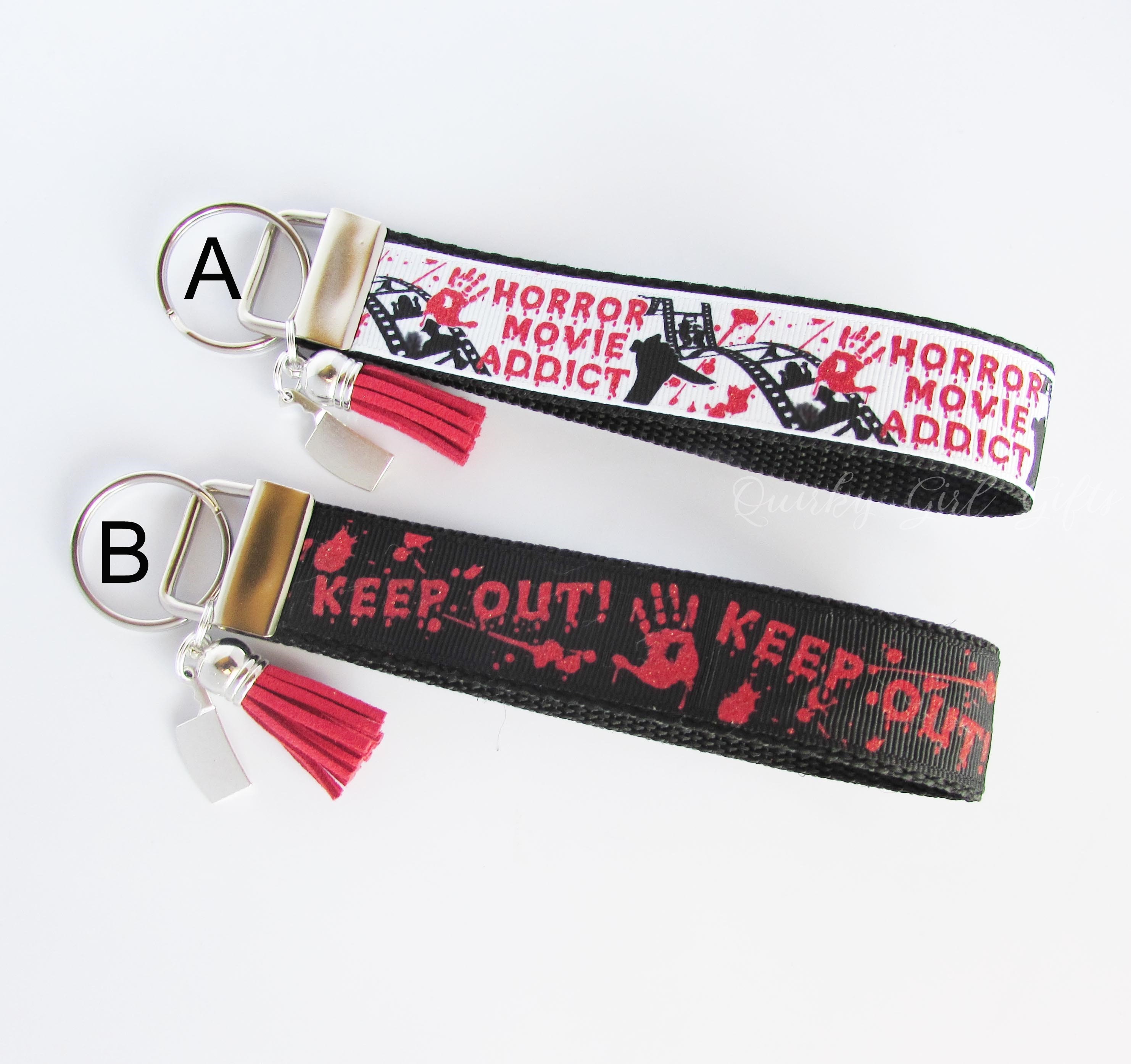 Horror Movie Addict Key Fob Horror Keychain Keep Out Key | Etsy
