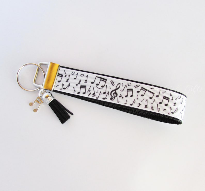 Music Key Fob Music Keychain Music Notes Wristlet - Etsy