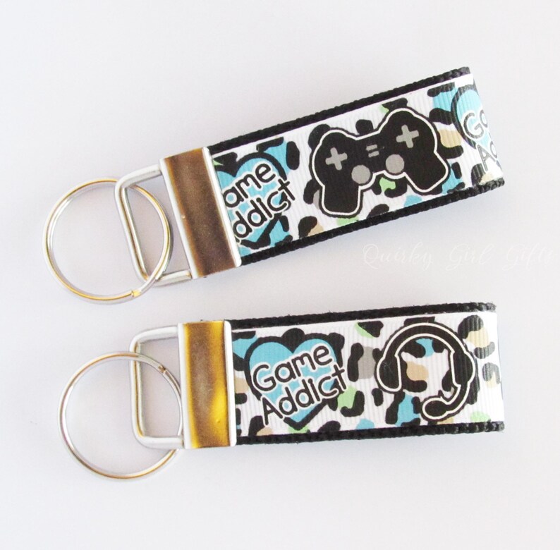 Game Addict Key Fob Gamer Keychain Video Game Key Fob - Etsy