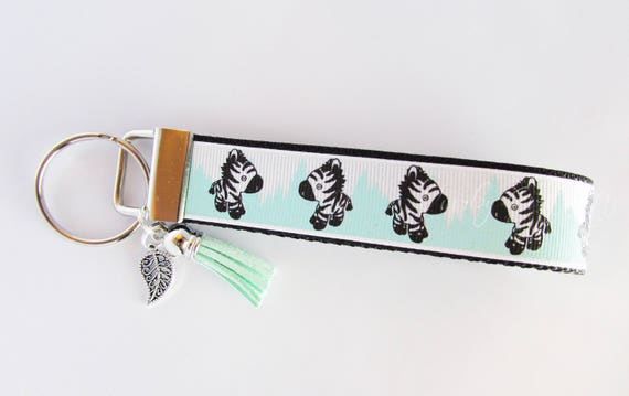 Zebra Key Fob Zebra Keychain Animal Key Fob Safari | Etsy