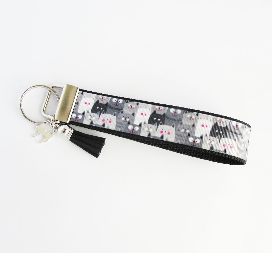 Cat Key Fob - Cat Keychain - Kitten Key Fob - Kitten Key Chain - Animal ...