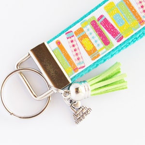 Book Key Fob - Glitter Books, "i Love to Read" Charm - Etsy
