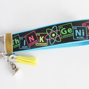 Nerdy Science Think Genius Key Fob - Geek Keychain - Periodic Table Key ...