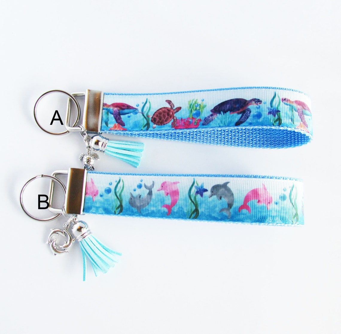 Sea Life Key Fob Sea Life Keychain Sea Turtle Key Fob | Etsy