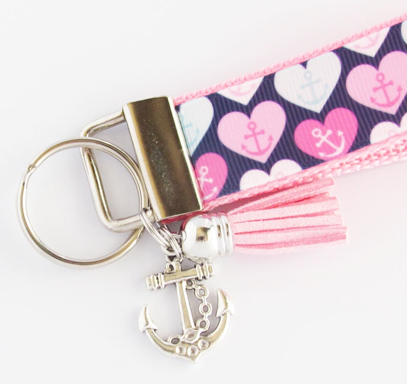 Heart Anchor Key Fob Ships Wheel Keychain Anchor Wristlet - Etsy