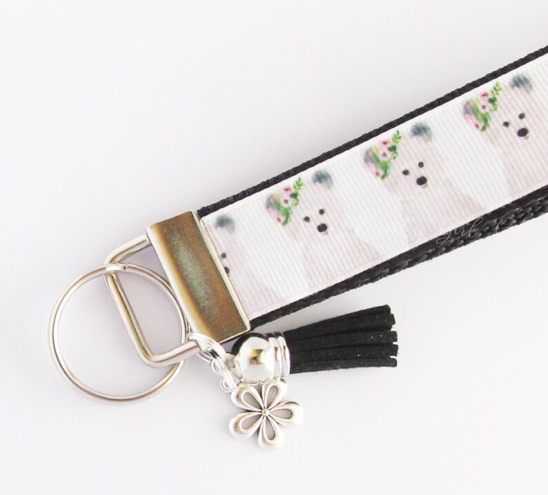 Polar Bear Key Fob Polar Bear Keychain White Bear Wristlet - Etsy