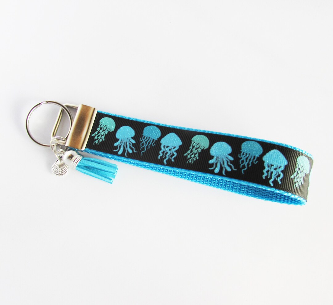 Glittered Jellyfish Key Fob Jellyfish Wristlet Under 10 Jellyfish ...